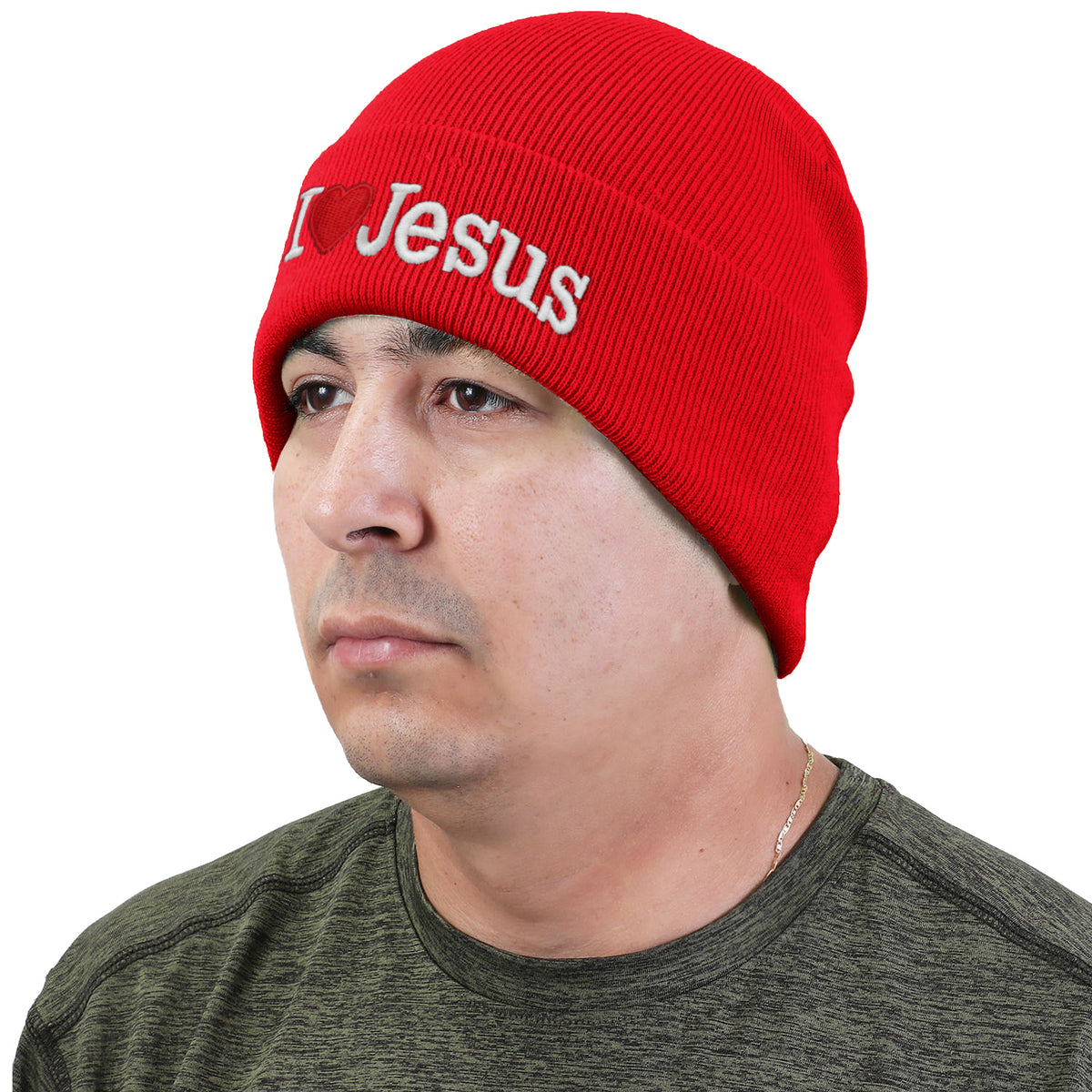 I Love Jesus Beanie Hat - Red – Falari