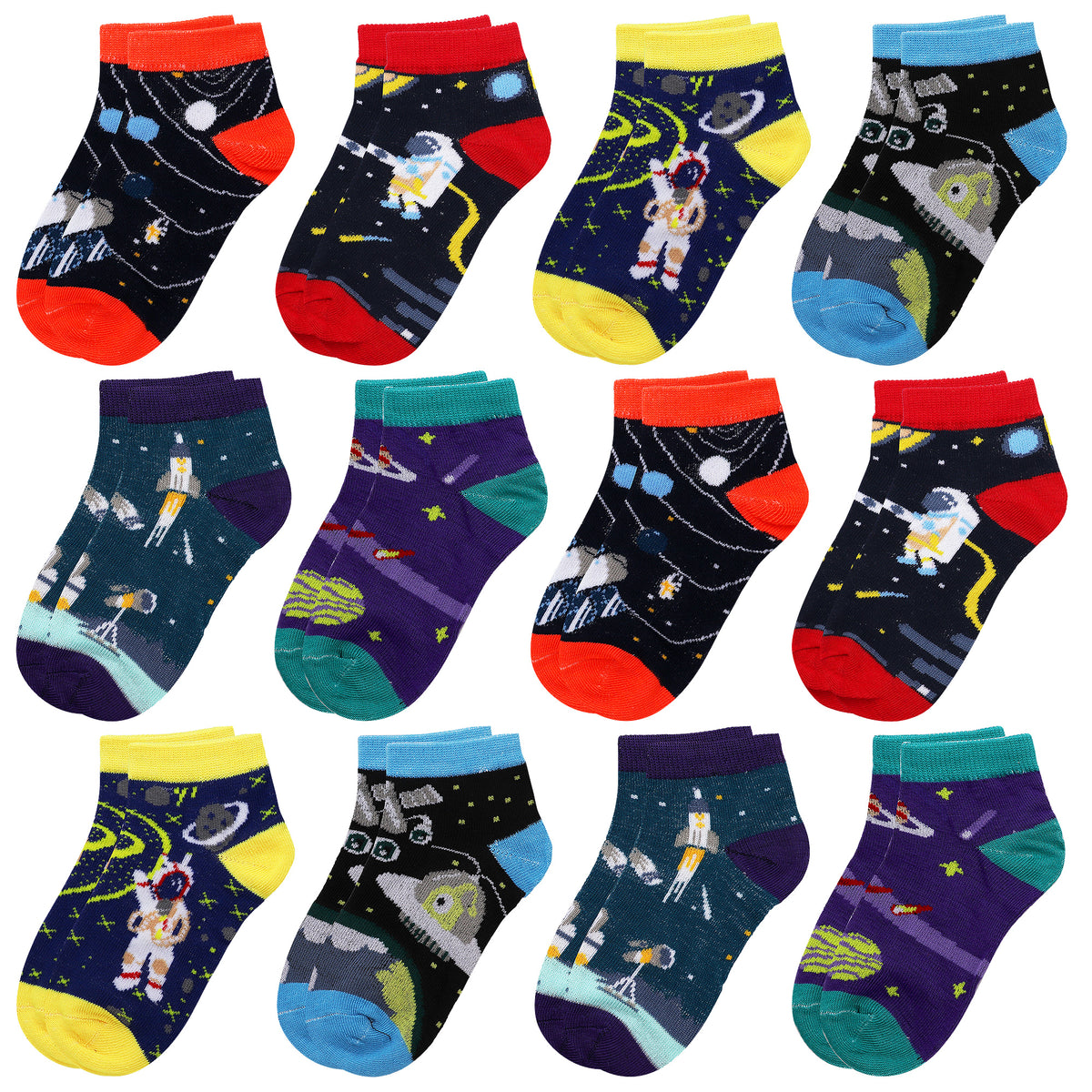 12-Pack Universe Boy Ankle Socks – Falari