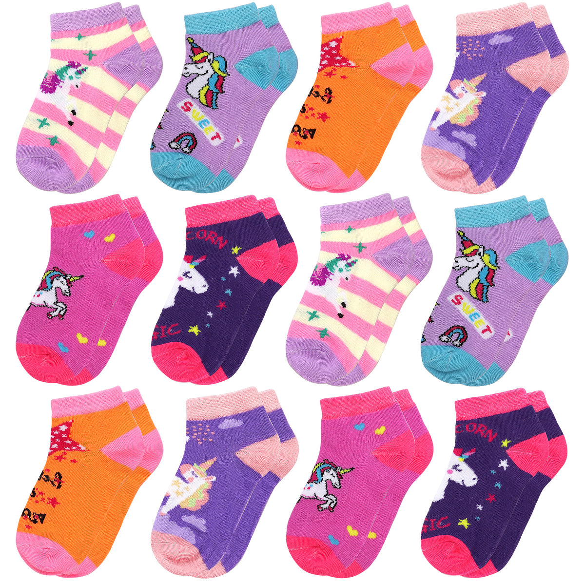 12-Pack Unicorn Girl Ankle Socks – Falari