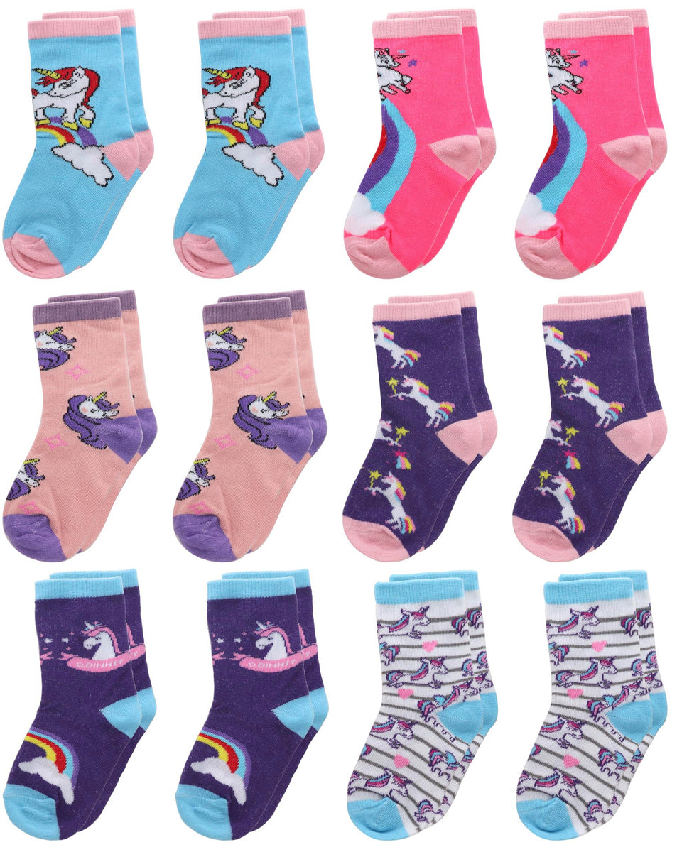12-Pack Unicorn Girl Crew Socks – Falari