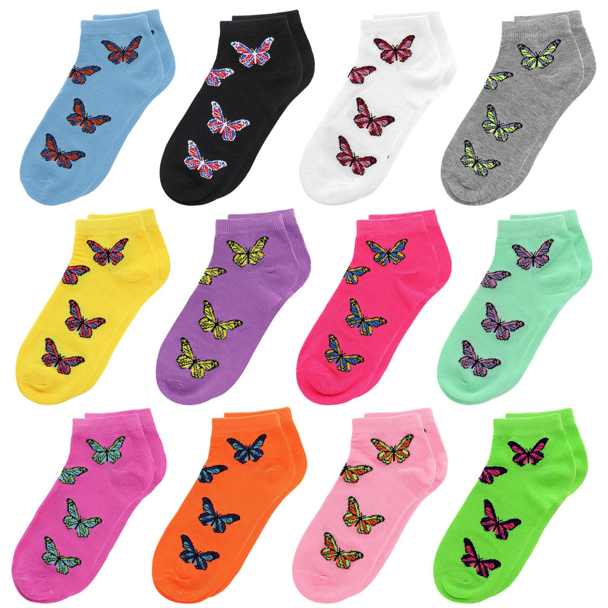 12-Pack Butterfly Women's Ankle Socks – Falari