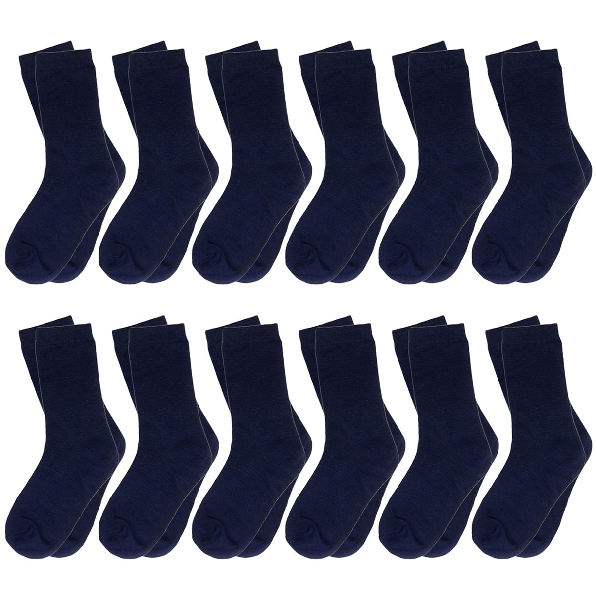 12-Pack Navy Boy & Girl Kids Cotton Crew Socks – Falari